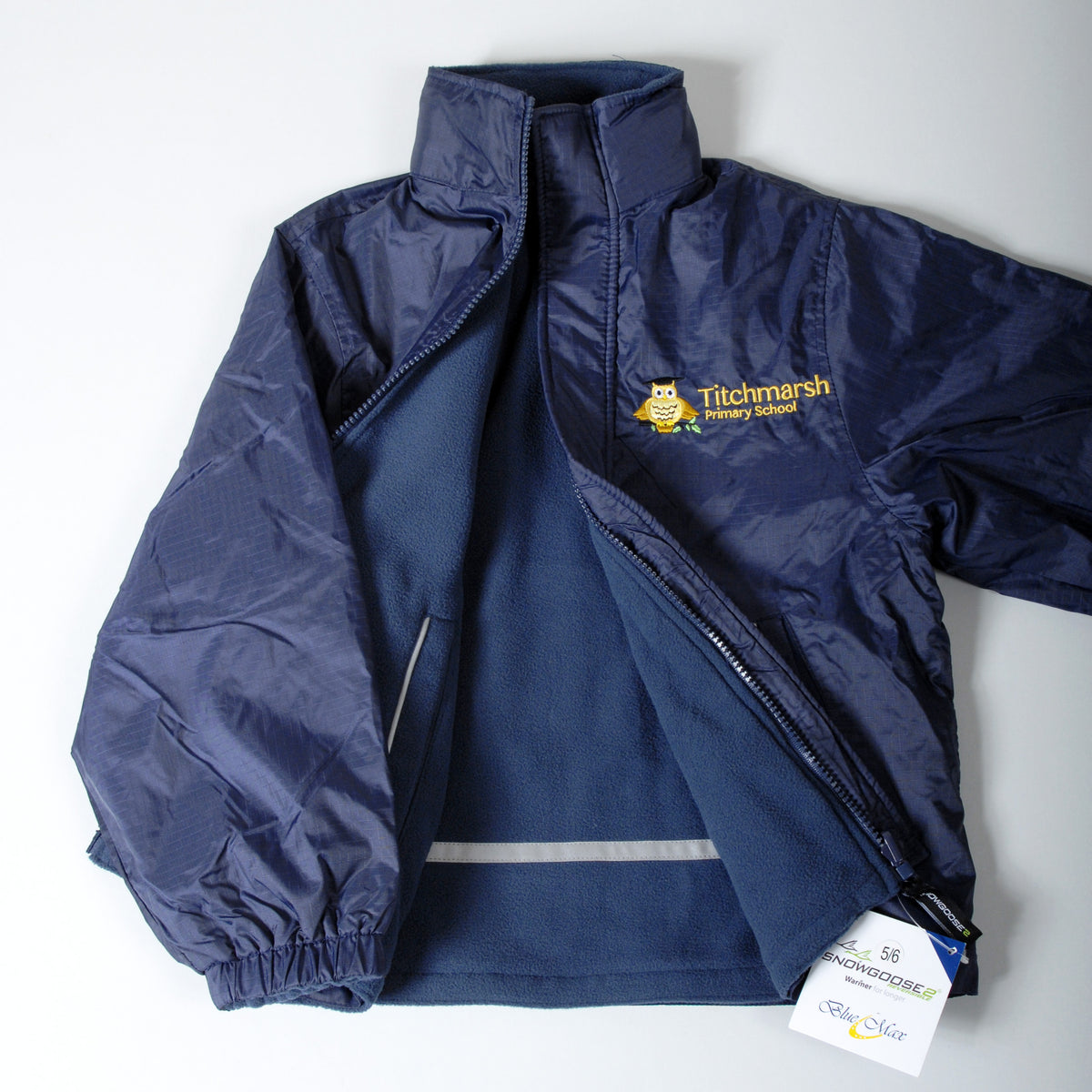 Navy Showerproof Jacket with School Logo – Cool Cats Clothing
